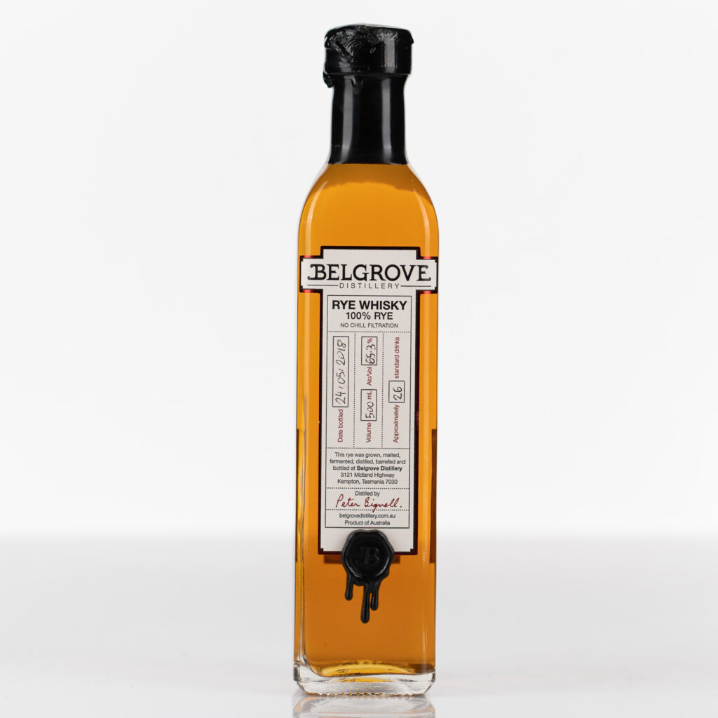 Belgrove Distillery Cask Strength Rye Whisky Matured in Ex-Heartwood ...